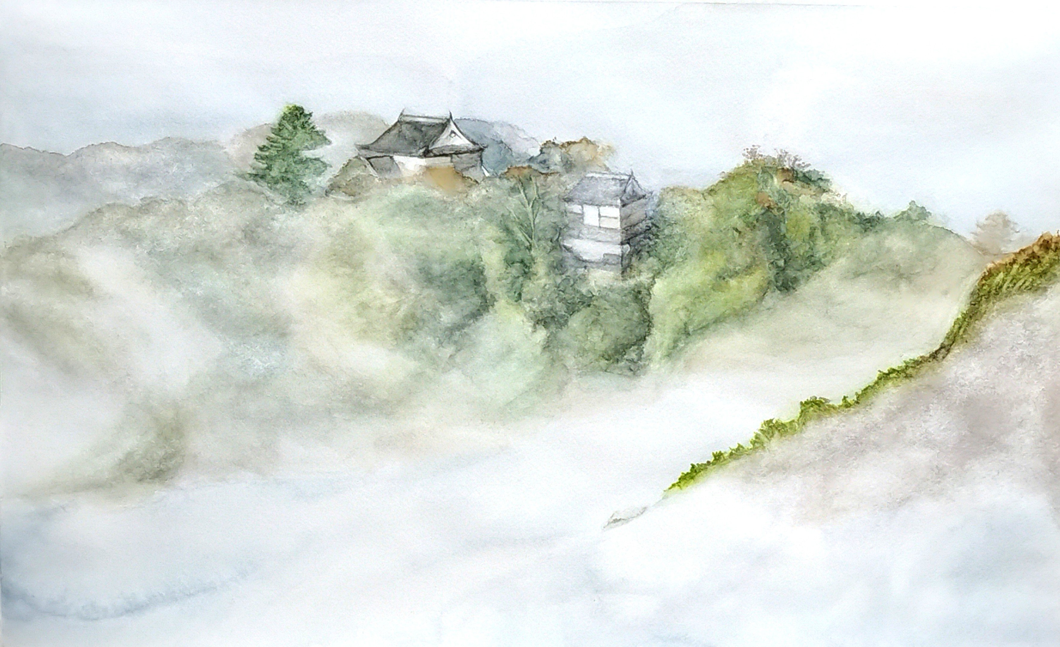 【Step33】「姿を現す城」の水彩画｜瑞島 魁祐