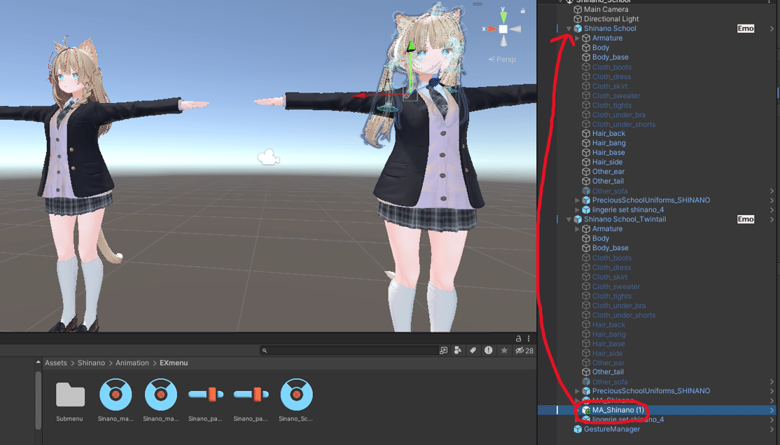 【備忘録】VRChat Expression Menuで髪型を切り替えられるようにする｜たみこ