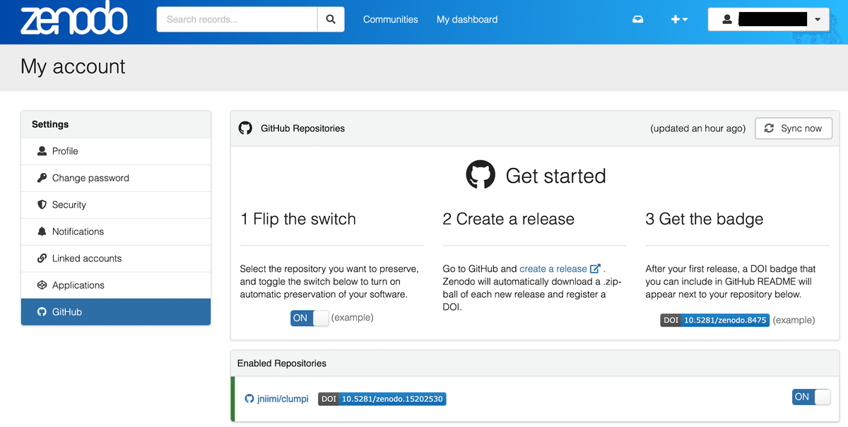 zenodoでPythonパッケージにDOIを振る｜jniimi
