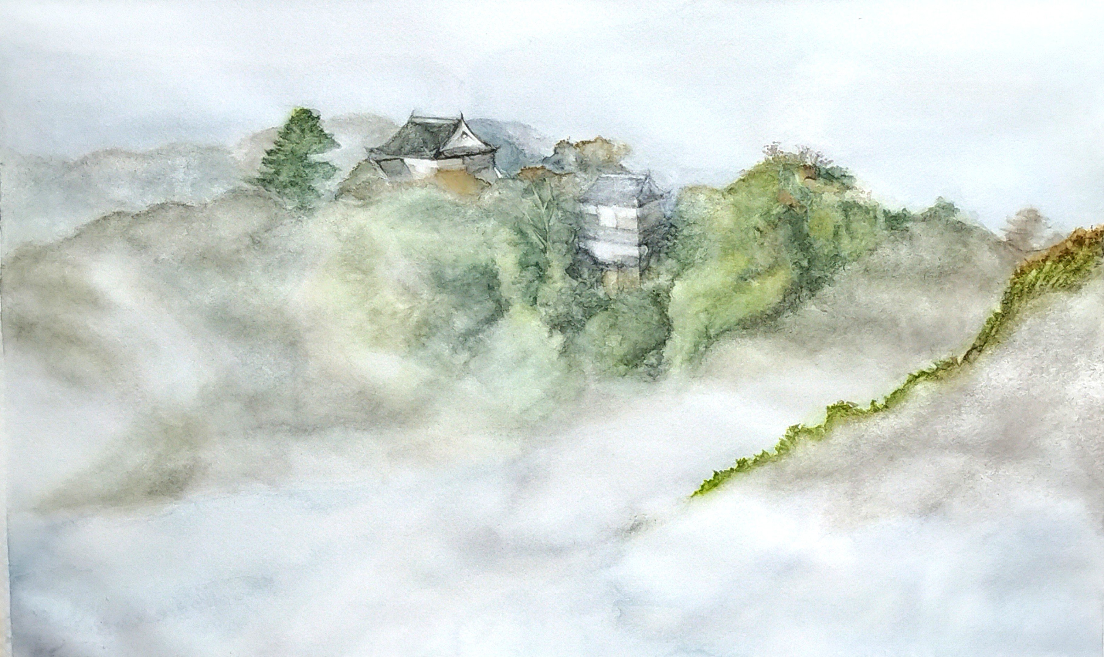 【Step37】「姿を現す城」の水彩画｜瑞島 魁祐