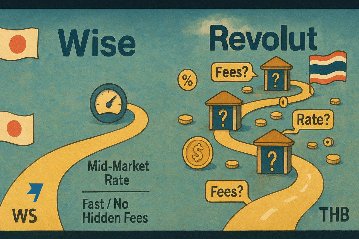 【徹底比較】日本円→タイバーツ送金、WiseとRevolutどっちがお得？手数料・レート・使い勝手の本音を探る｜Master Honne