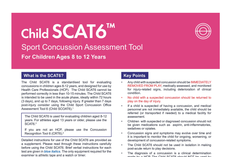 第6回国際スポーツ脳振盪会議の共同声明③：Child SCAT5からChild SCAT6へ｜コンカッション｜スポーツ関連脳振盪の勉強部屋