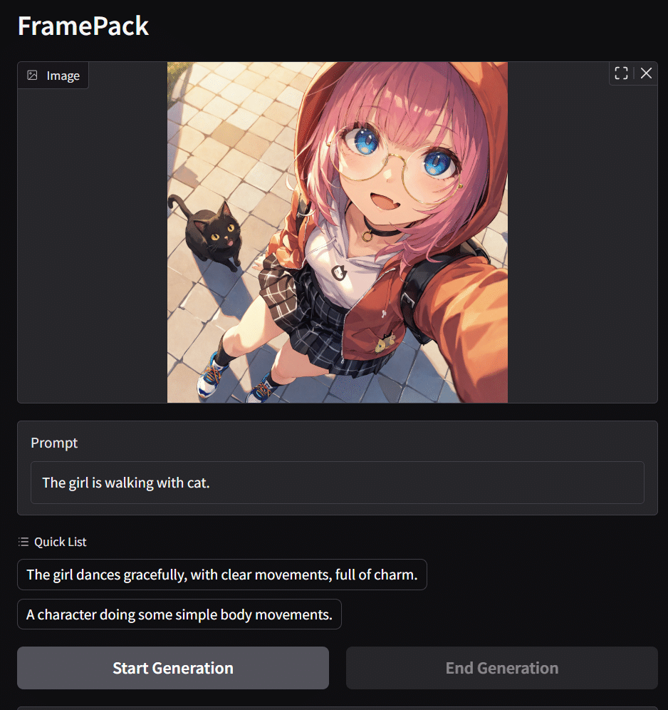 FramePack動画生成(Windows)｜青猫