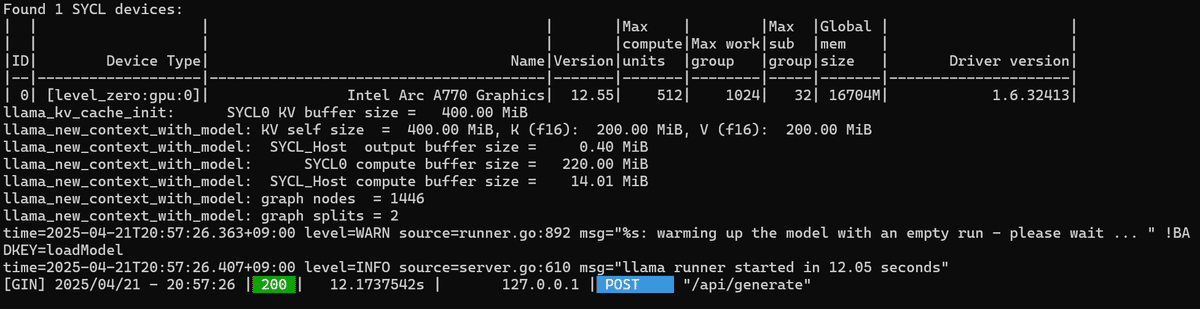Intel GPUを使用してOllamaでLLMを動かす｜鐵火卷