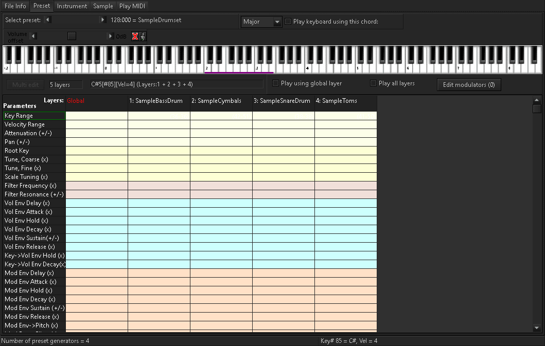サウンドフォントの作り方 : リズム編 | Viena SoundFont Editor (1.210)｜ロクフ