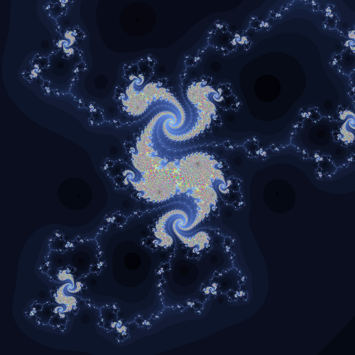 今週のフラクタル82 ((-c^4+c^3-3c^2+7c-4)/(z^3+3z-4)+c)｜108Hassium