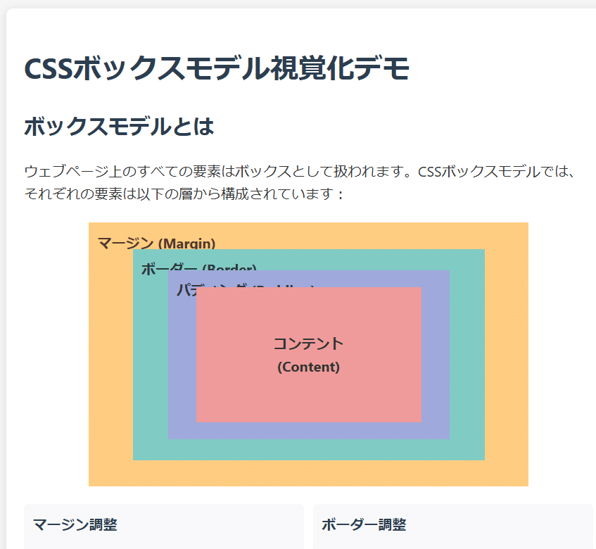 CSSボックスモデル視覚化デモつくってみた！｜YUKIKO@生成AIパスポート試験合格に向けて学習中！