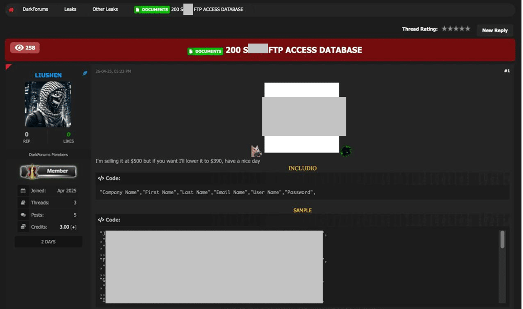 （速報）日本の大手電機メーカーS社、アクセス権限が流出か｜Darkpedia: サイバー犯罪のダークトレンド