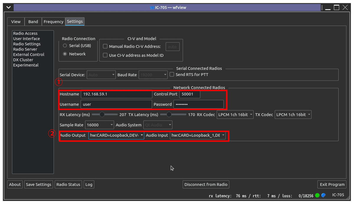 FT-8(wsjtx) + IC-705 + wfview + linux｜hase
