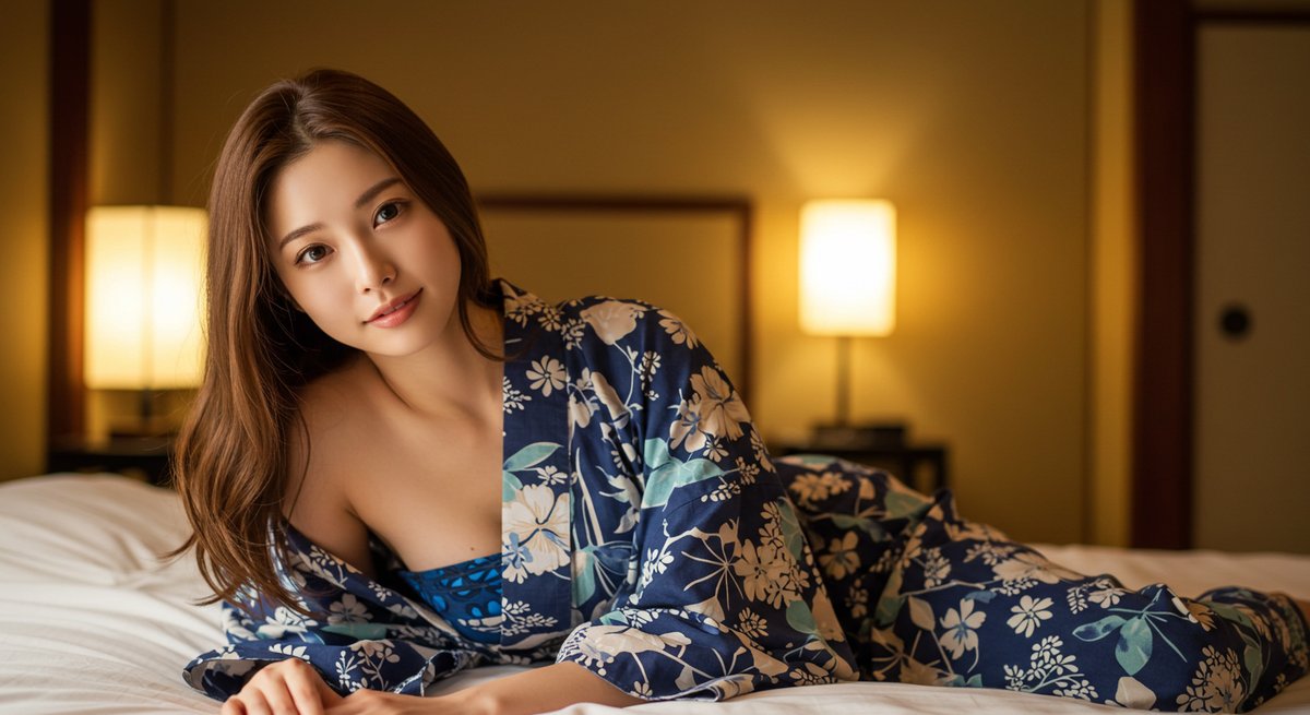 【ImageFX規制突破】はだける浴衣で胸元を強調するプロンプト｜【ImageFX】AI美女生成屋さん