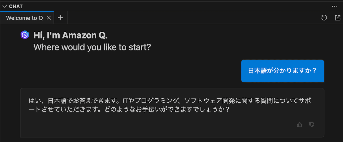 【AWS】Amazon Q Developerが日本語対応！VSCodeで使ってみた｜hiroyu0510