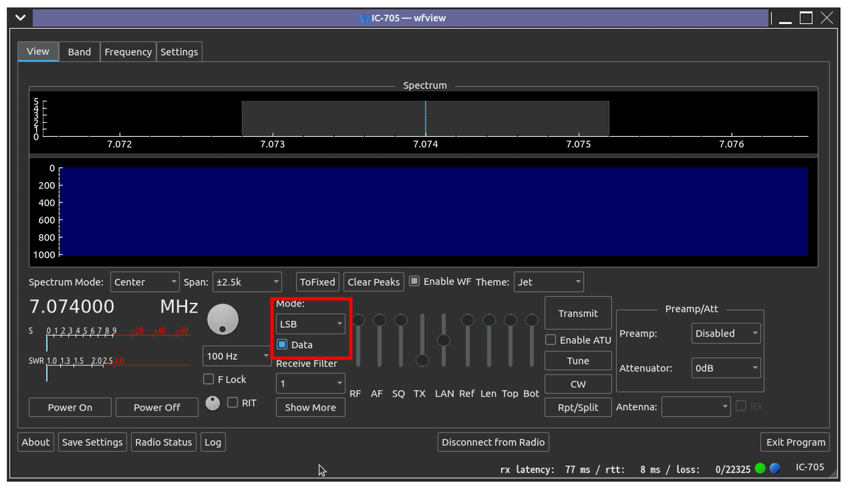 FT-8(wsjtx) + IC-705 + wfview + linux｜hase