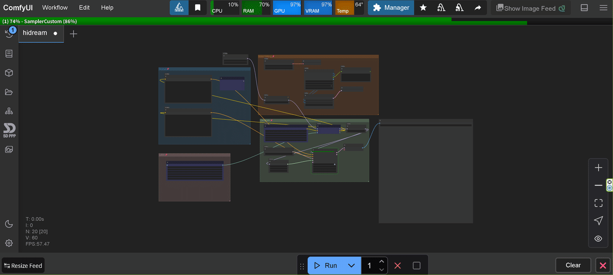 Base of HiDream-I1-Full GGUF with LoRA Loader＆Fixed LoRA Stacker VerⅡ｜GJL
