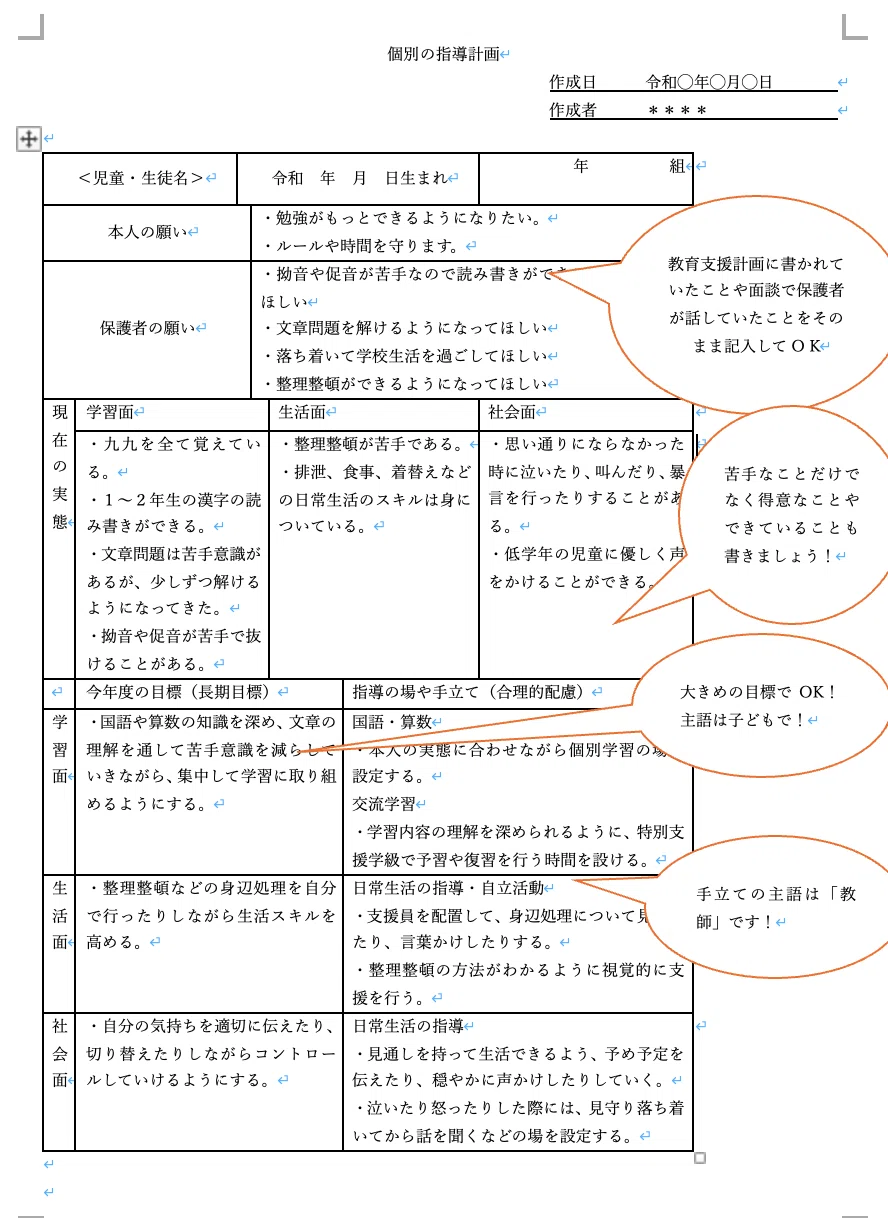 個別指導計画の書き方！支援学級担任のためのリアル実践ガイド｜rico 特別支援教育 8813