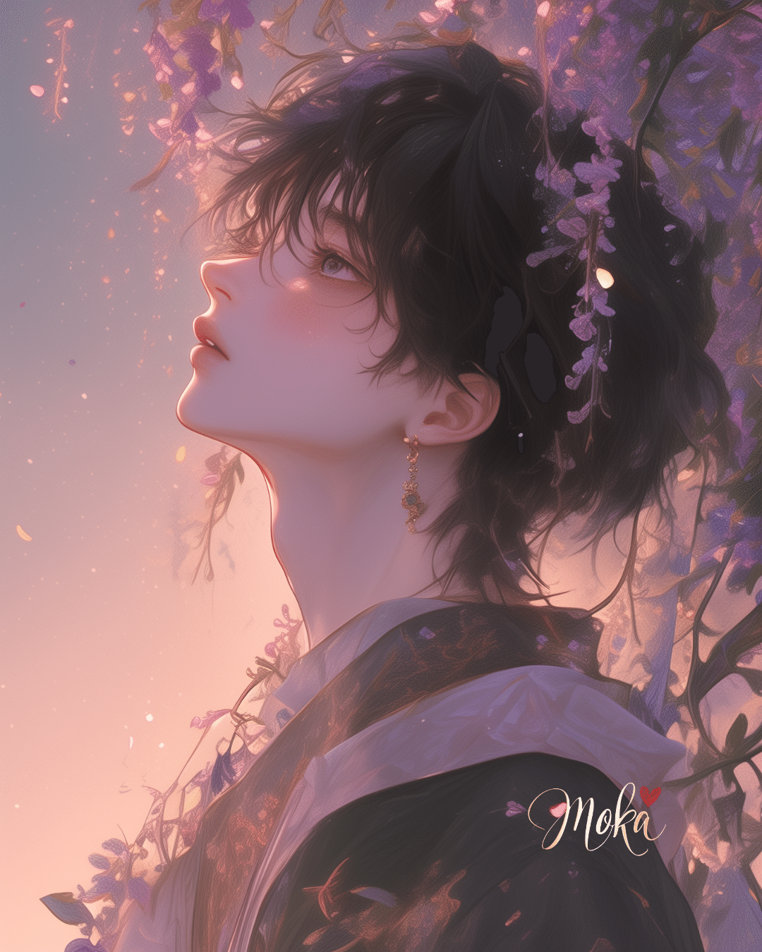 【AIイラスト集】藤に想う...｜Moka ｜ AIと楽しむ創作ライフ