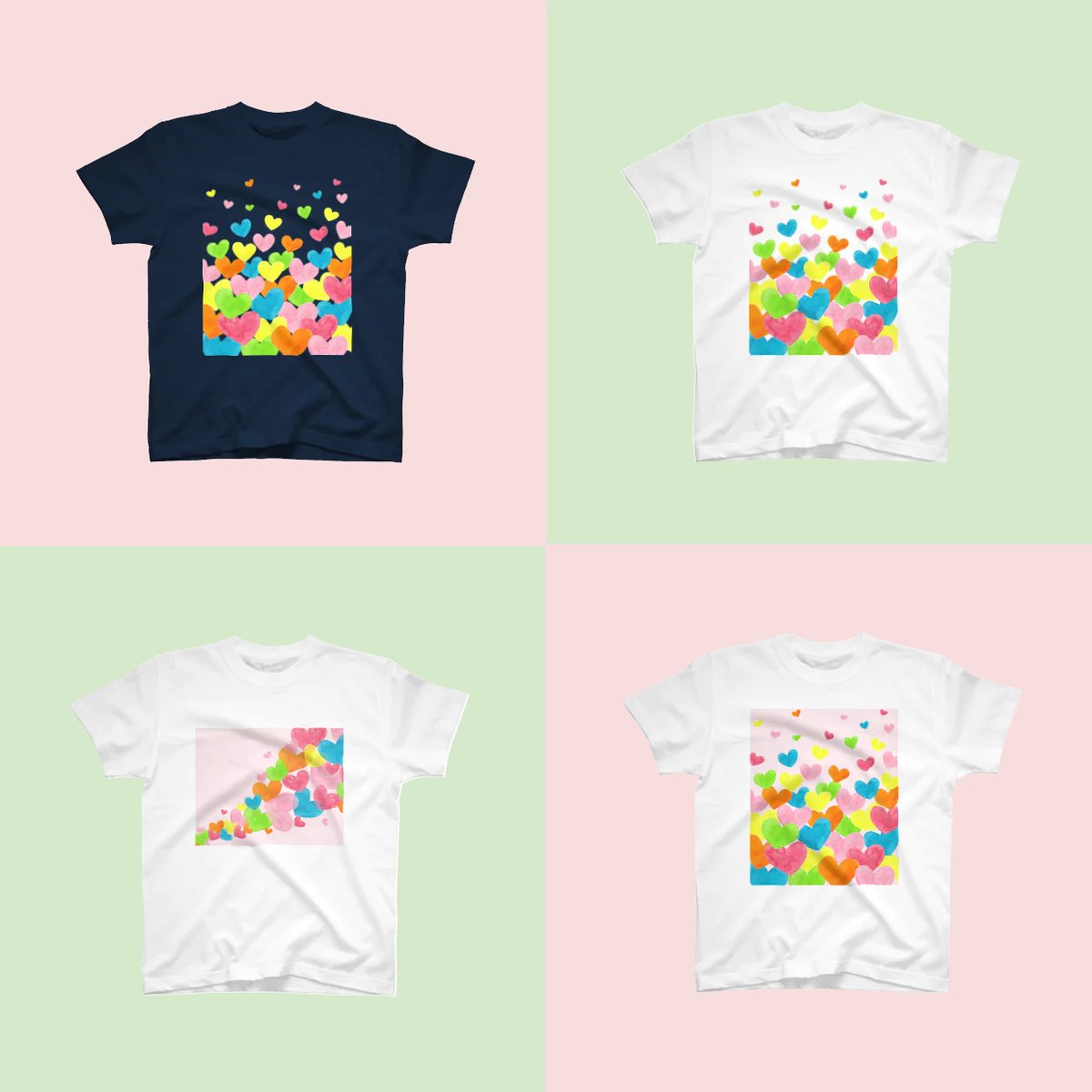 SUZURIに水彩タッチのハートのデザインを追加しました｜くろまめ