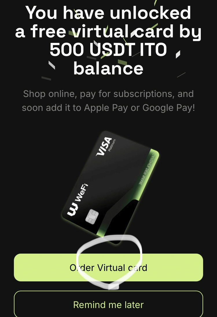 WeFi Card をActiveにしよう｜少額でエアドロ