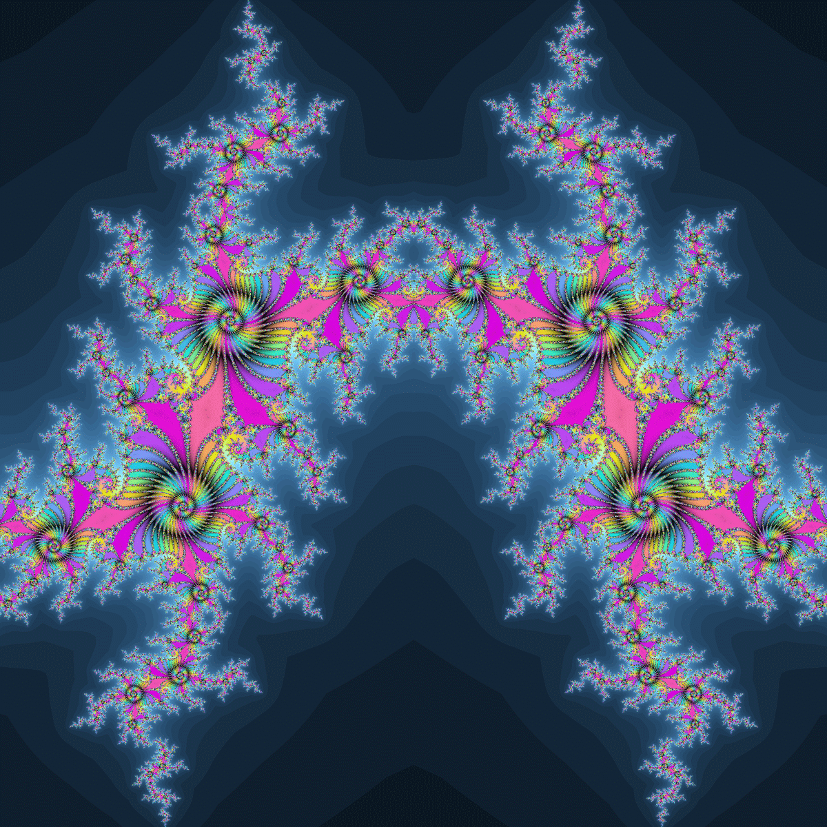 今週のフラクタル85 ((0.5-|0.5-x|+iy)^2+c)｜108Hassium