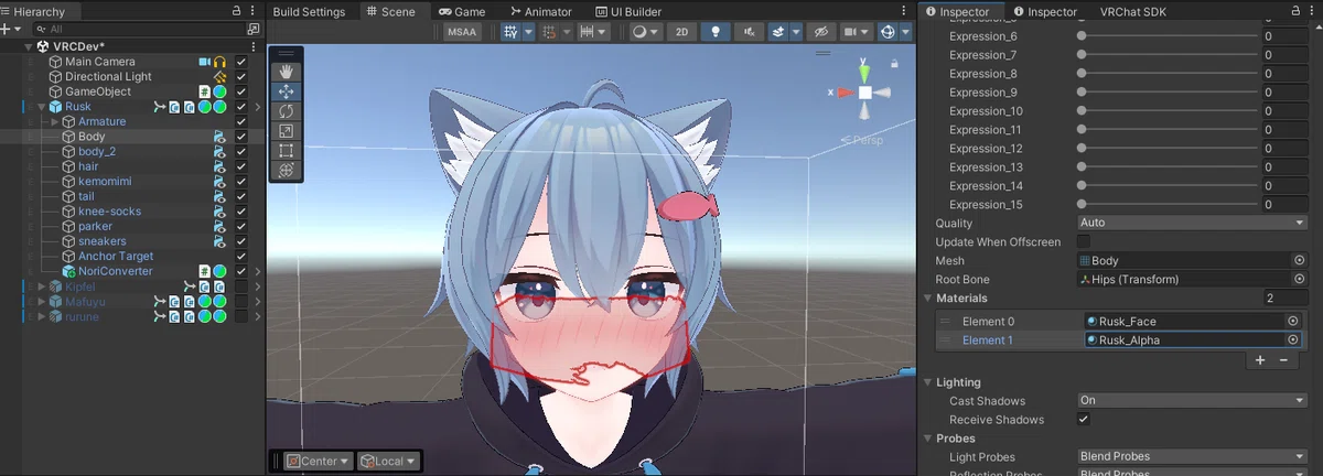 【VRChat/Unity】Quest版でも海苔を消さずに頬染めを維持する方法！【MA対応】｜あぁりー