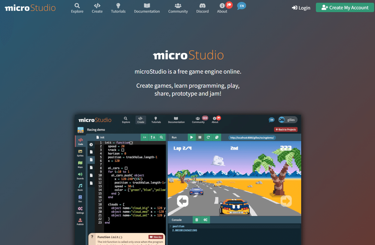 ゲームエンジン、microStudioを試した！｜NISHIWAKI
