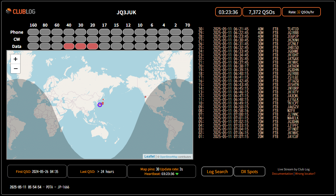 POTAでClubLogのLive Streamを活用する｜JQ3JUK アマチュア無線局