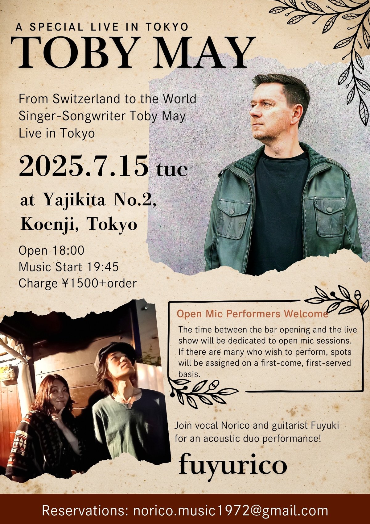 Toby May LIVE IN TOKYO｜Norico (fuyuricoボーカル担当）