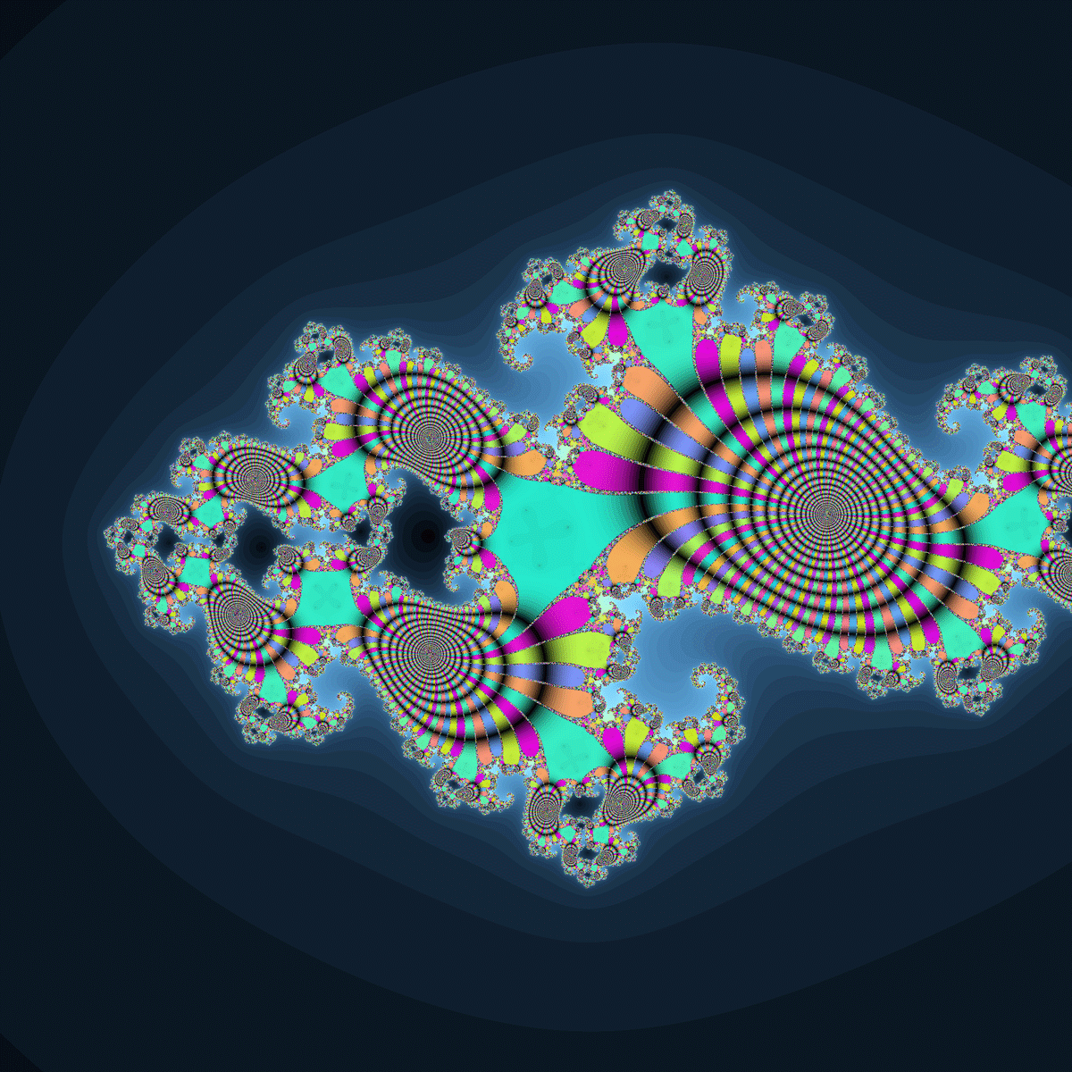 今週のフラクタル86 (c((z+0.01/(z-0.2)+0.1)^2-(z+0.01/(z-0.2)+0.1)))｜108Hassium