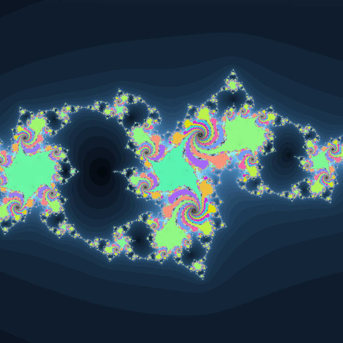 今週のフラクタル86 (c((z+0.01/(z-0.2)+0.1)^2-(z+0.01/(z-0.2)+0.1)))｜108Hassium