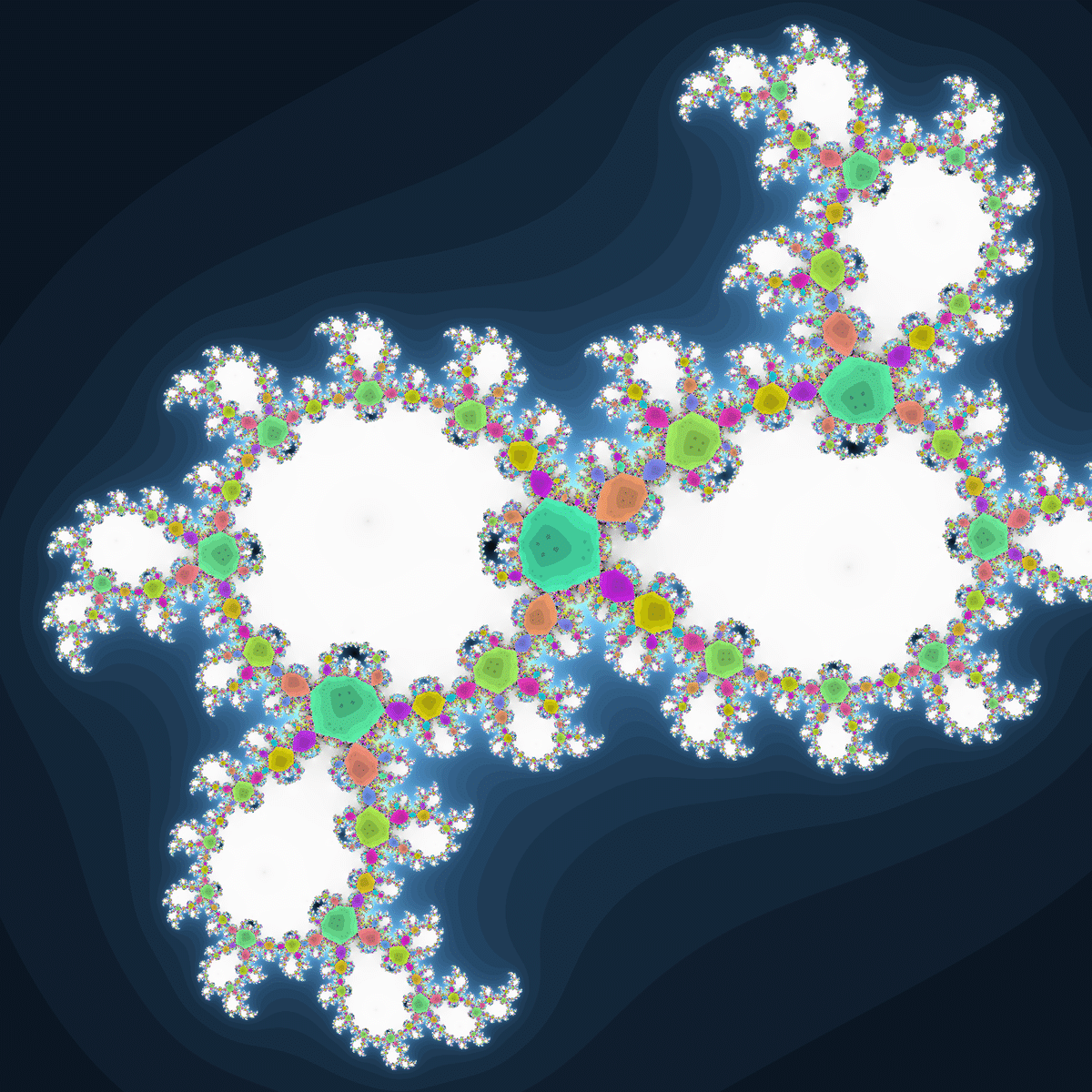 今週のフラクタル86 (c((z+0.01/(z-0.2)+0.1)^2-(z+0.01/(z-0.2)+0.1)))｜108Hassium