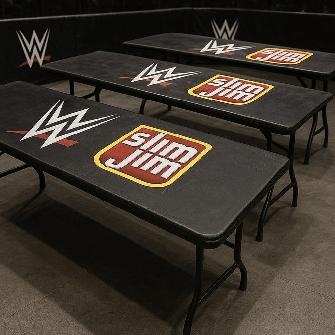 #94 WWE、試合使用のテーブルにスポンサー掲載へ(Slim Jimと新スポンサー契約締結)｜凡人会社員
