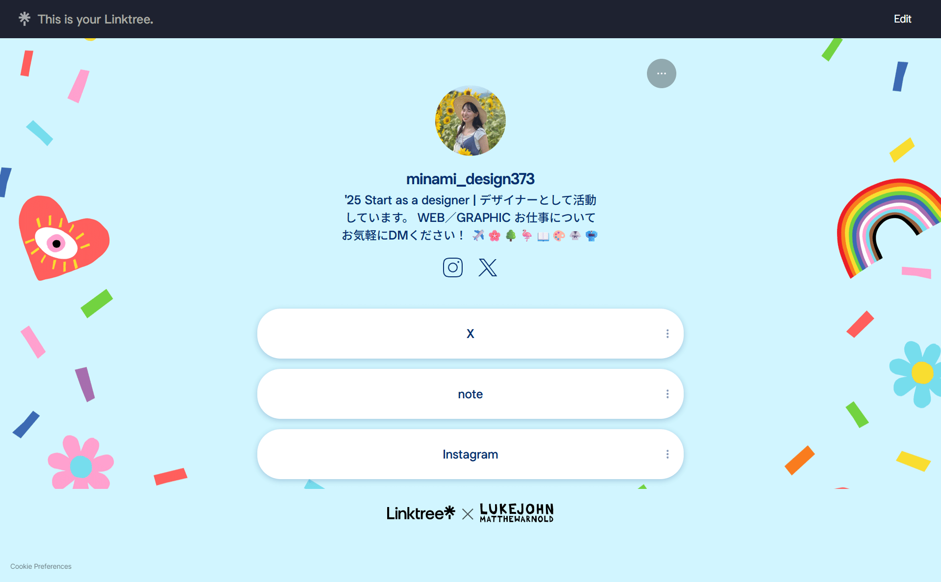 Linktreeを作りSNSに一気にアクセスできるようにしました！簡単！｜minami | Design