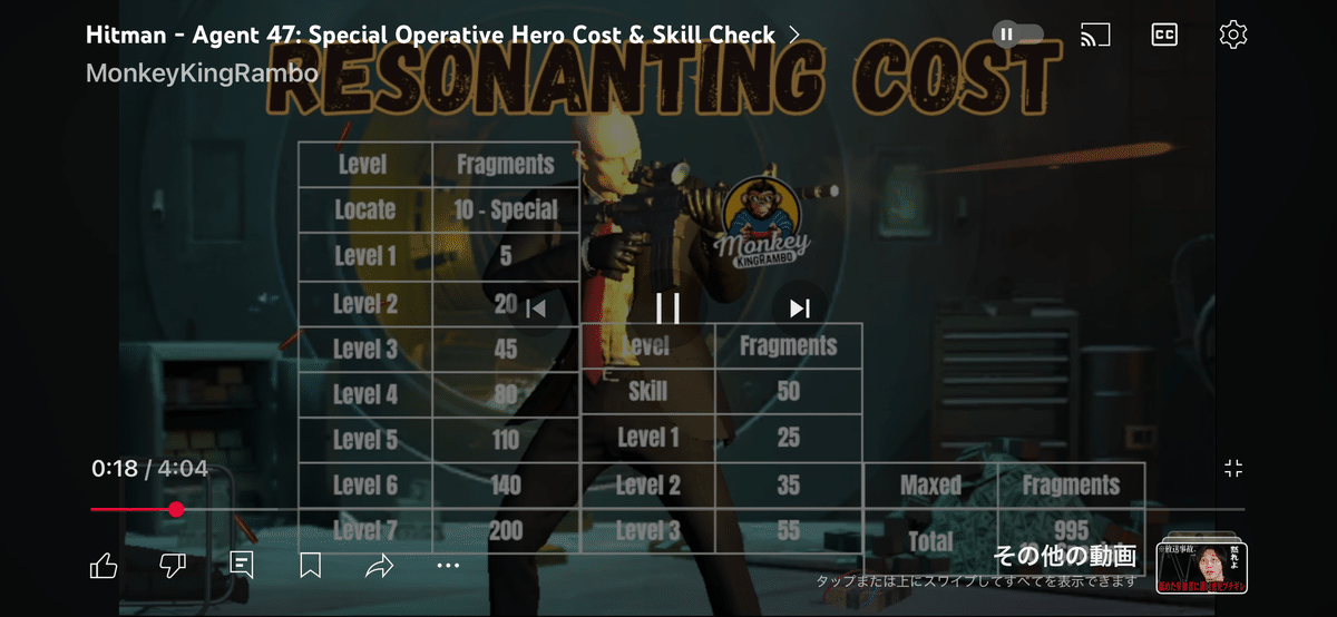 エージェント47進化必要素材｜guntagu