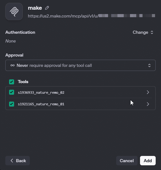 ChatGPTのカスタムコネクタからDify/Makeで作成したリモートMCPサーバーに接続してみる｜SeaGate（繁戸和幸）