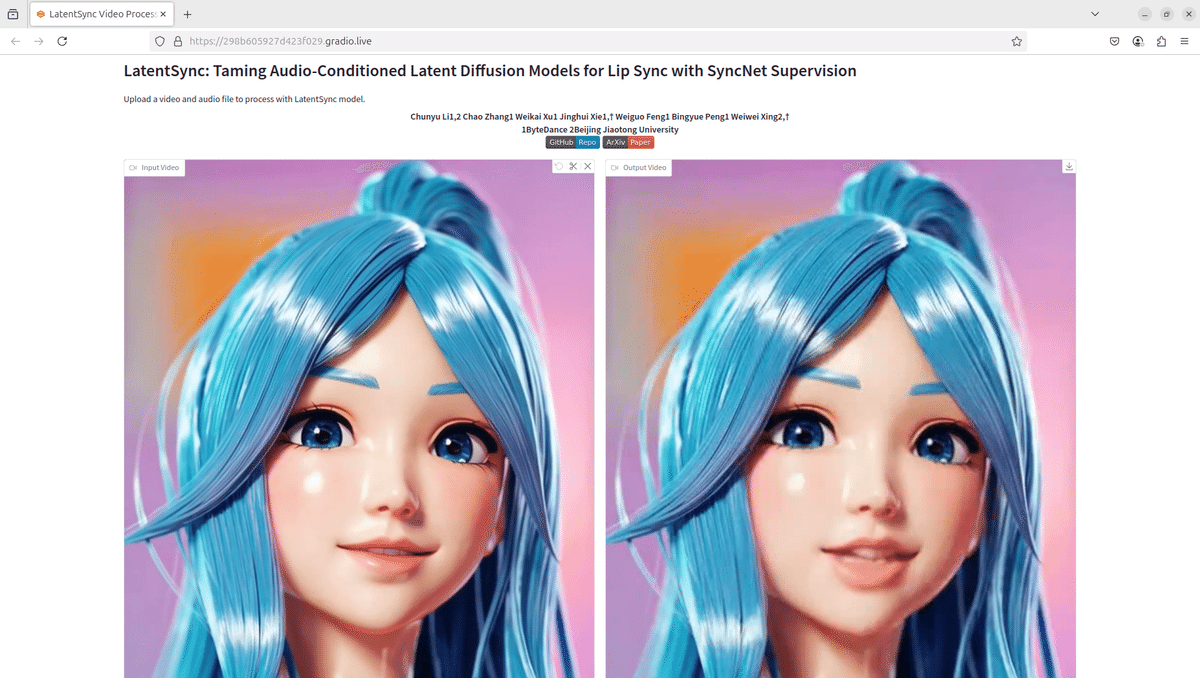 ローカル環境で動かせるリップシンク動画生成AIモデルLatentSyncの使い方と考察｜ダイブツ