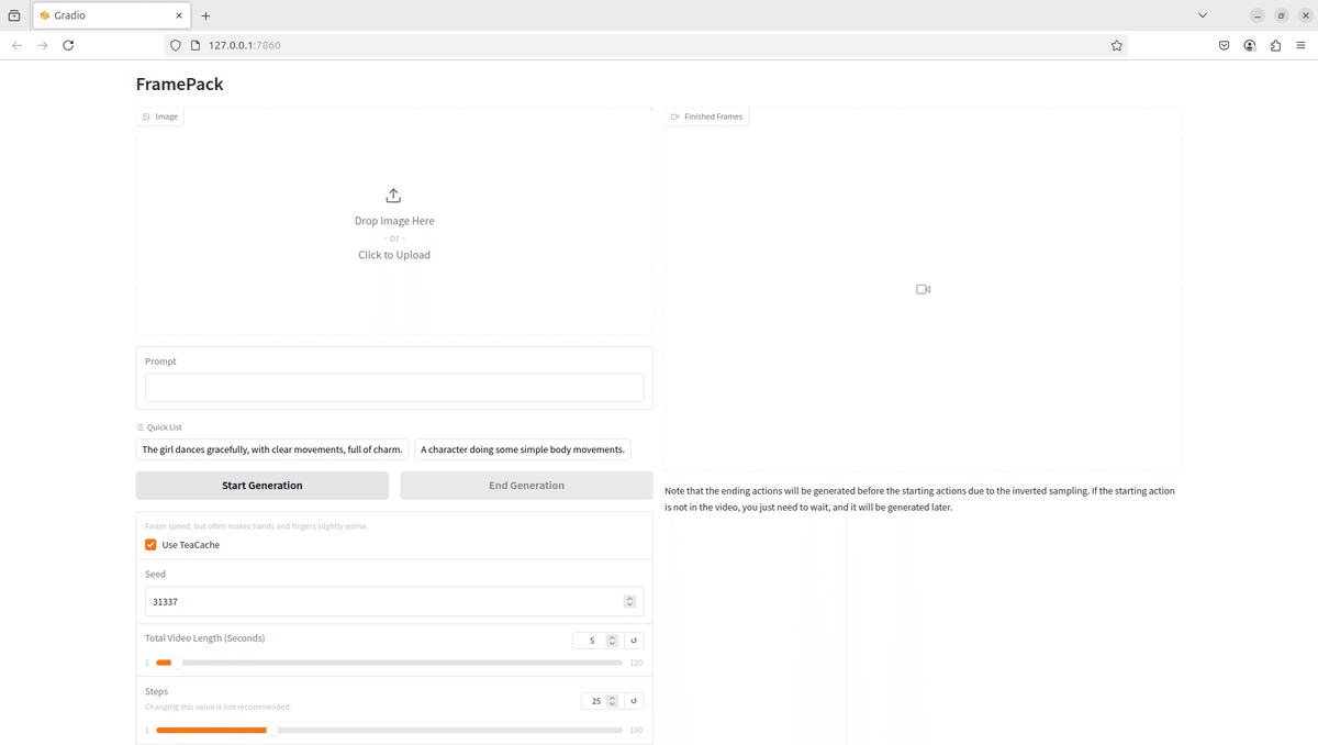 FramePackを使ってみてローカル環境の動画生成AIの可能性を感じた｜ダイブツ