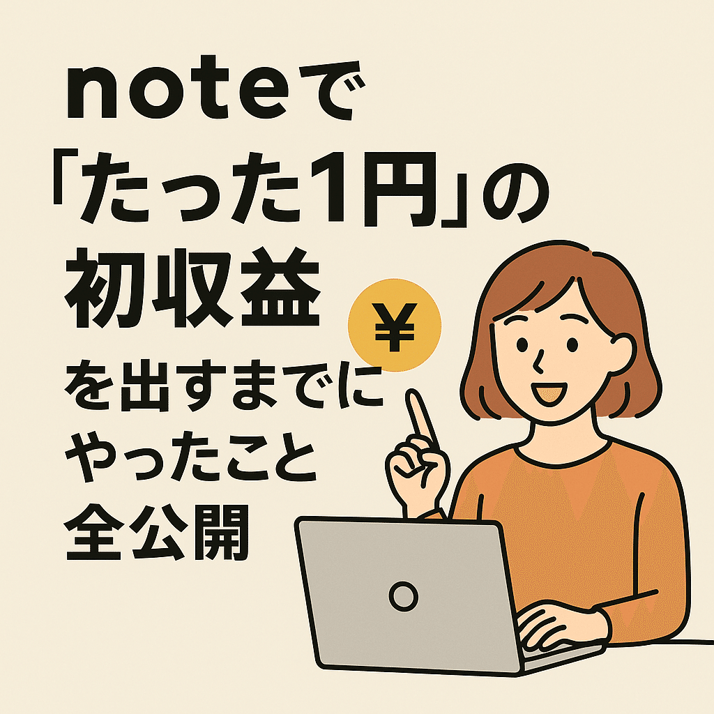 私がnoteで「たった1円」の初収益を出すまでにやったこと全公開｜hata hajime