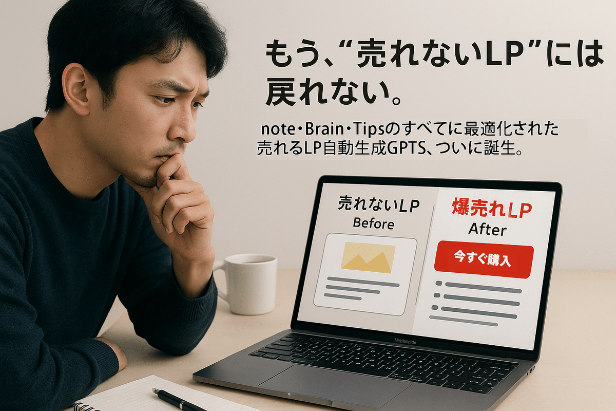 たった1クリックで“プロが書いたみたい”なLPが完成するGPTS、解禁。｜AIつくるん先生 レン