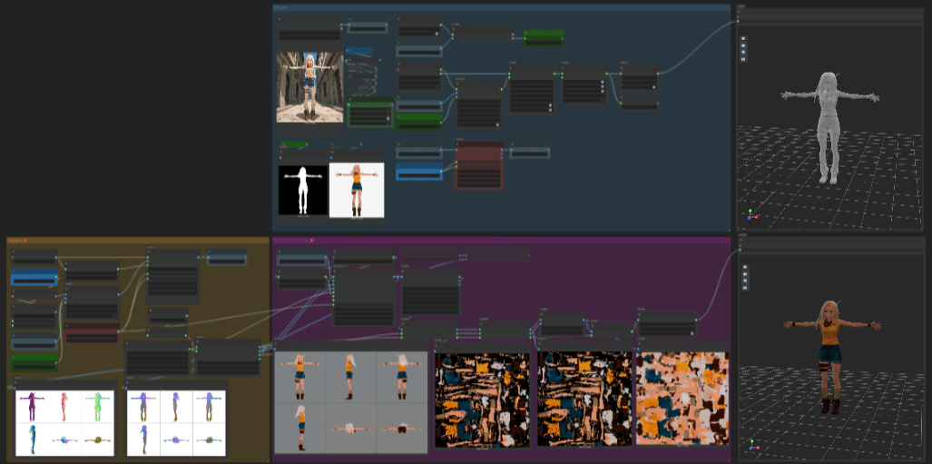 RTX5090でComfyUI-Hunyuan3DWrapper + Mixamo + Blender + Wan2.1 VACE｜MON RYO