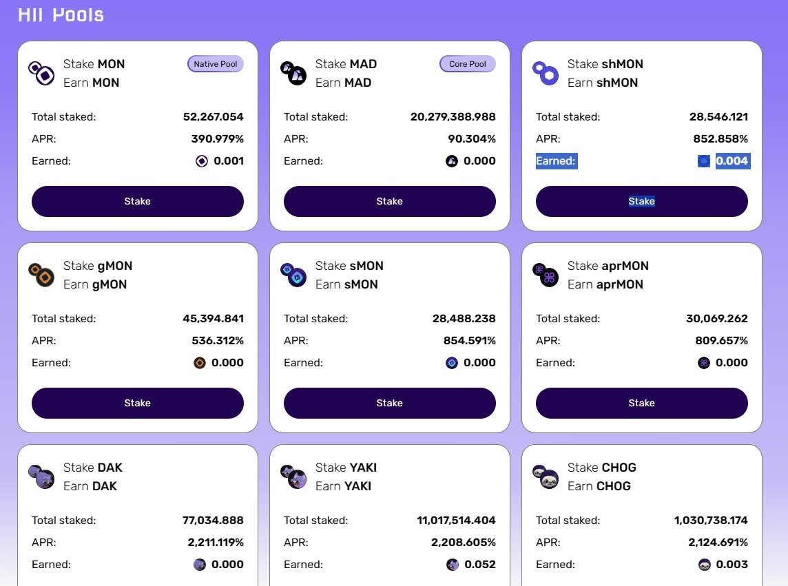 Monad関連のMadnessが高利回りでステーキング開始していたのでステーキングしてみました。｜itsuka369