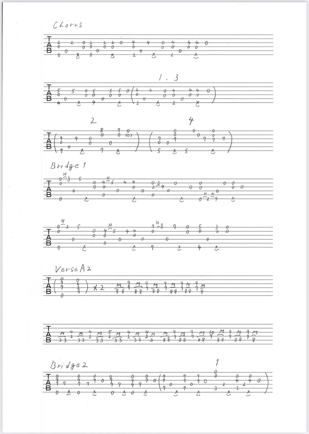 【tab & 解説】summer hole guitar｜tiny yawn