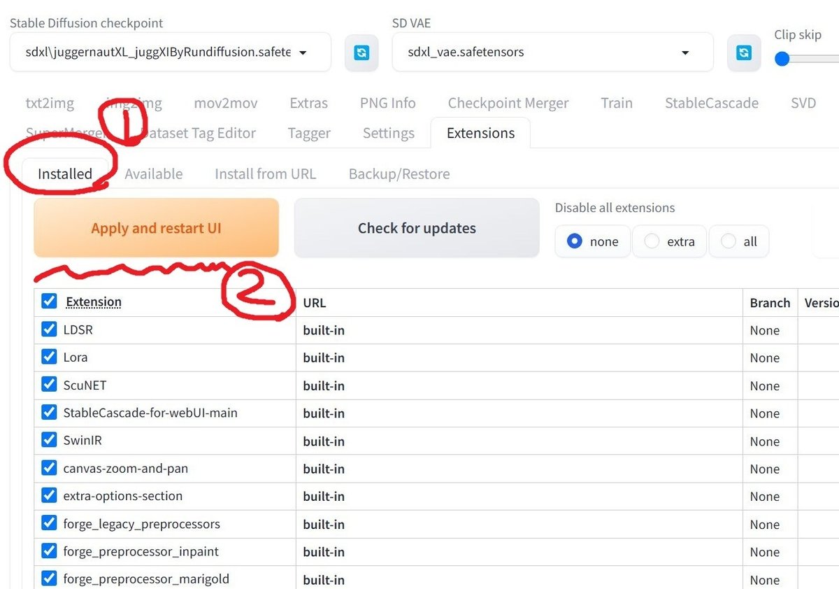 SD Web-UI(reforge)でOpenPose Editorのタブが出ないが？｜ふつおじ