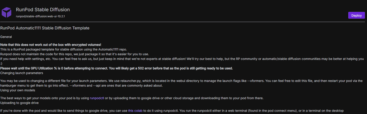 GPUレンタルの「Runpod」でStable diffsuionの環境を構築してWEBUIを起動する方法｜nobin@noteで生活している人