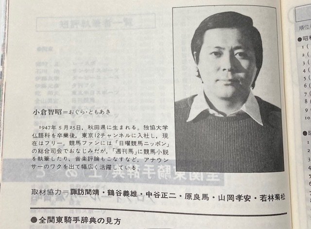 小倉智昭と「週刊競馬ブック」｜AKIO WADA（競馬夜話）