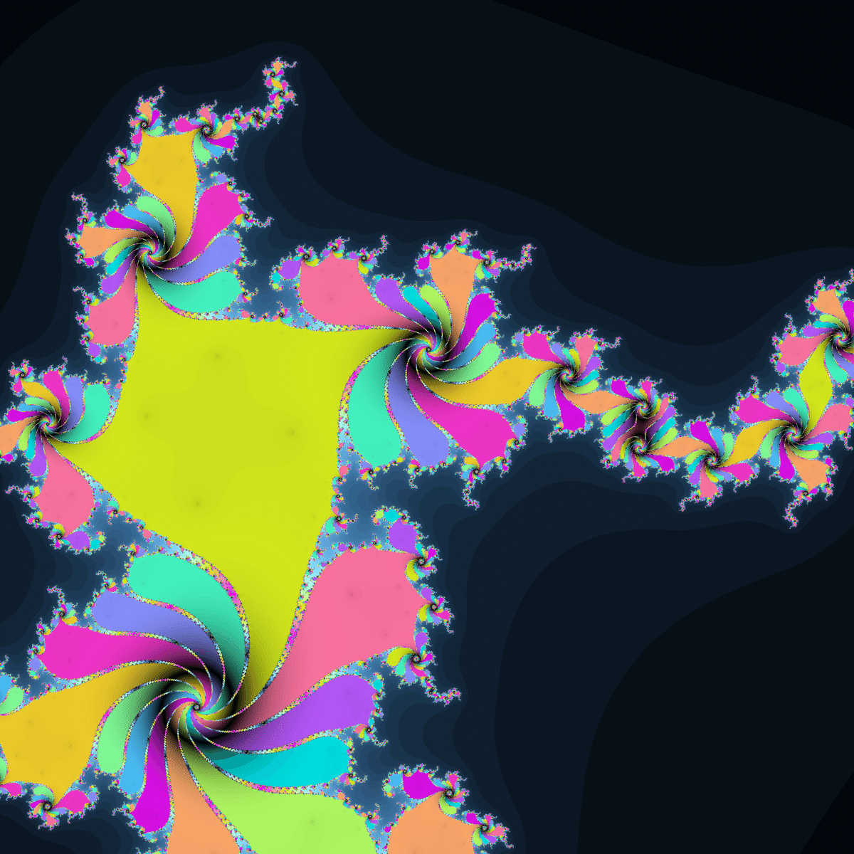 今週のフラクタル89 (0.75z^4-(c+1)z^3+1.5cz^2+c)｜108Hassium