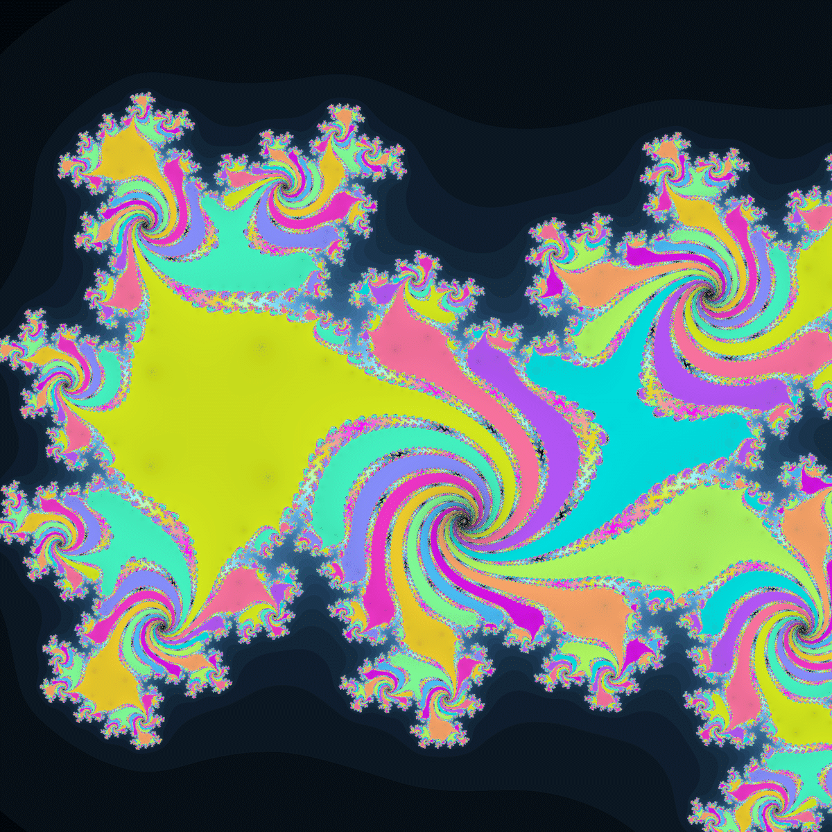 今週のフラクタル89 (0.75z^4-(c+1)z^3+1.5cz^2+c)｜108Hassium