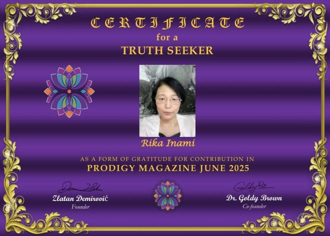 "Prodigy Magazine June 2025"に掲載された私の日本語原文の#短歌 付 #エッセイ｜稲美 里佳 Rika Inami