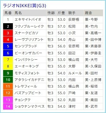 【2025 ラジオNIKKEI賞（G3）】～予想篇｜Haya