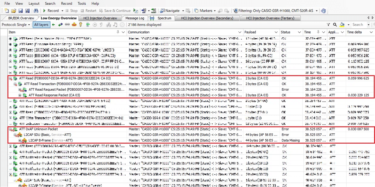 Ellisys Bluetooth Protocol Analyzerの使用方法｜カシオ計算機株式会社