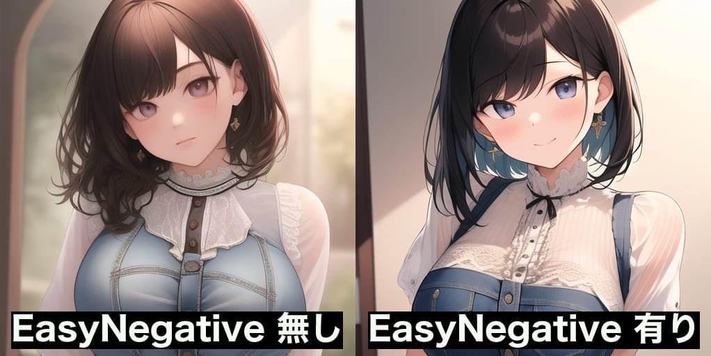 【Stable Diffusion】クオリティが上がるEasyNegativeの使い方について解説｜レベルマ【生成AI情報発信】
