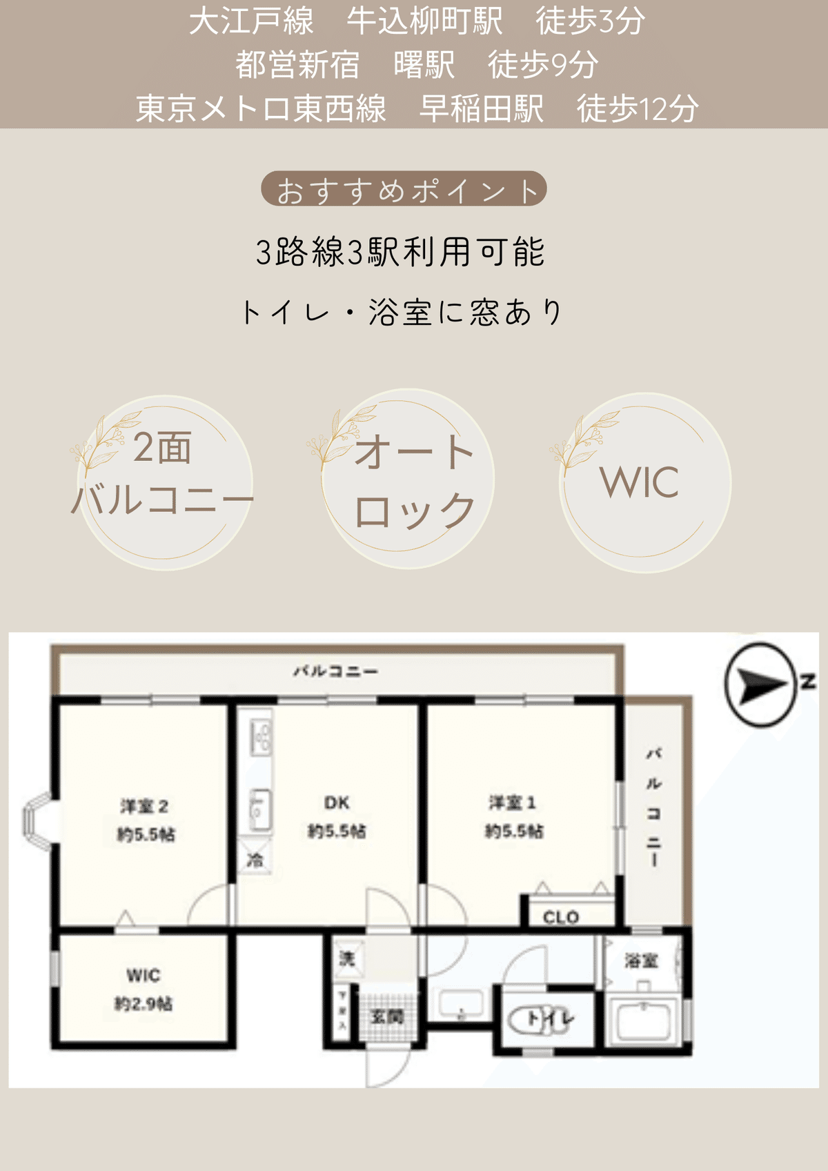 スカイコート市ヶ谷第3 2DK 405号室 6,480万円（税込） ｜クリアトラン ｜ 仲介手数料定額の不動産